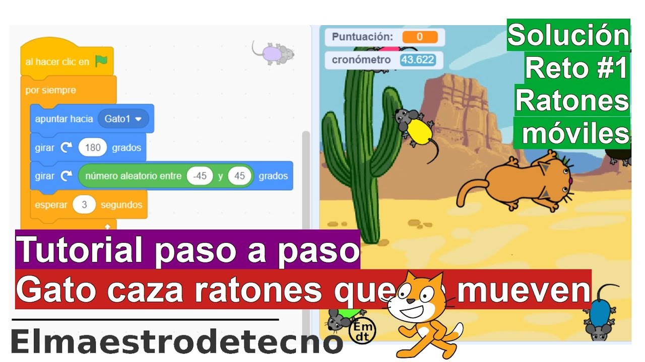 Tutorial programación paso a paso con Scratch Gato cazaratones que se ...
