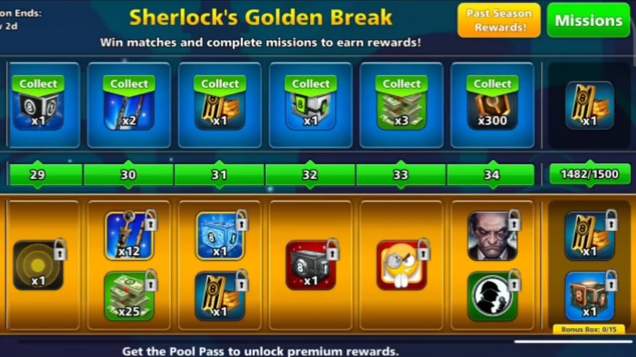 8 BALL POOL SHERLOCK'S GOLDEN BREAK SEASON MAX RANK SHERLOCK'S GOLDEN ...
