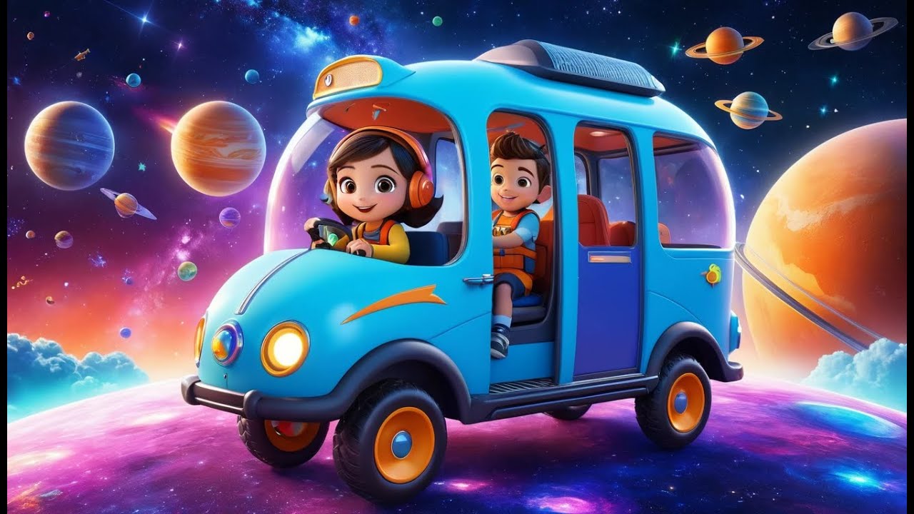 The Wheels on the Space Bus | Cosmic Space Adventure Song for Kids ...