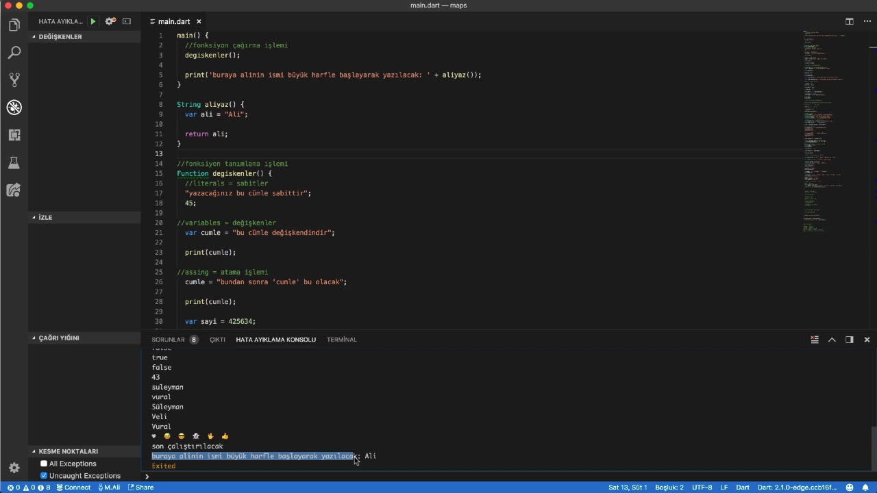 Flutter Dart Dersleri 20 Functions Fonksiyonlar Youtube