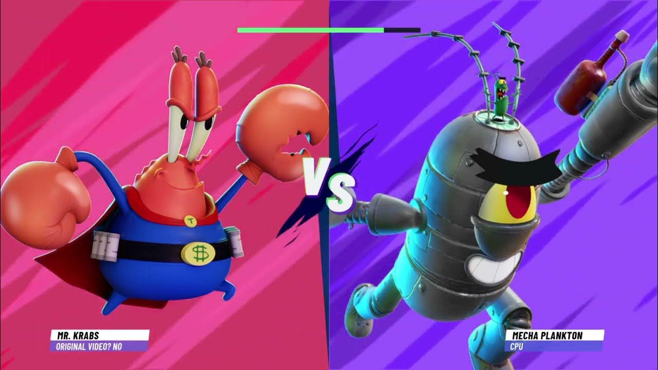Mr Krabs Vs Mecha Planktonnickelodeon All Star Brawl 2 Youtube