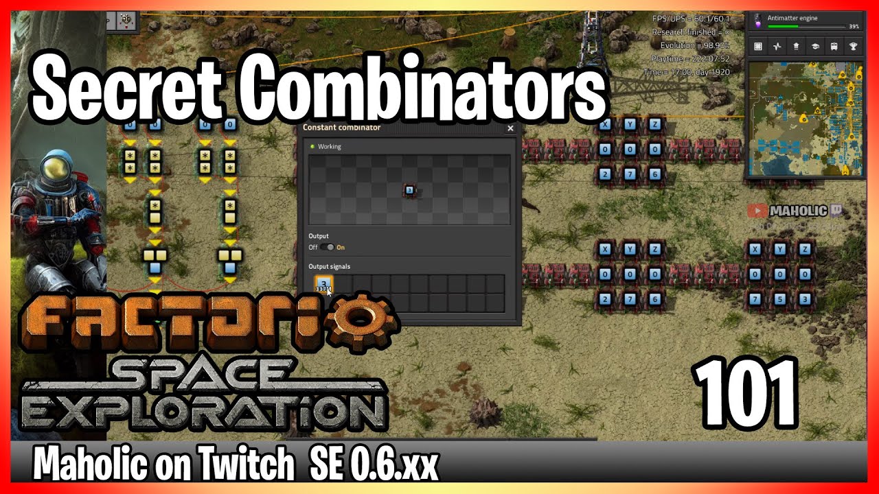 ⚙️Factorio Space exploration 0.6 Mod 🏭 ️Secret Combinators for secret ending in future x101 ...