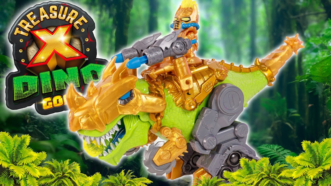 TRESOR X DINO GOLD BATTLE REX Le T-Rex est de retour plus méchant que ...