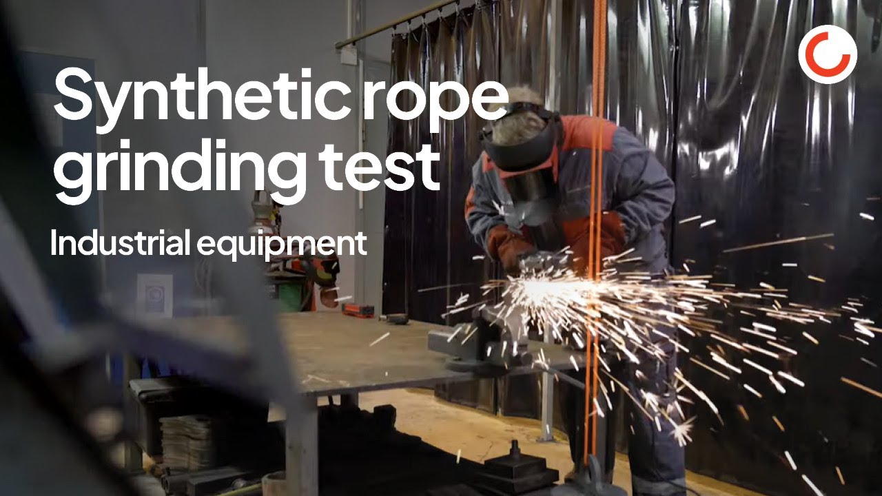 Testing Konecranes Synthetic Rope: Grinding Test - YouTube