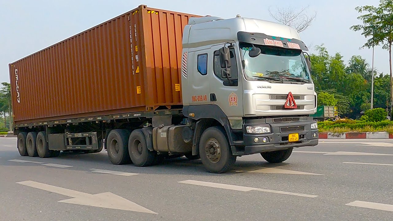Container Trucks On Road