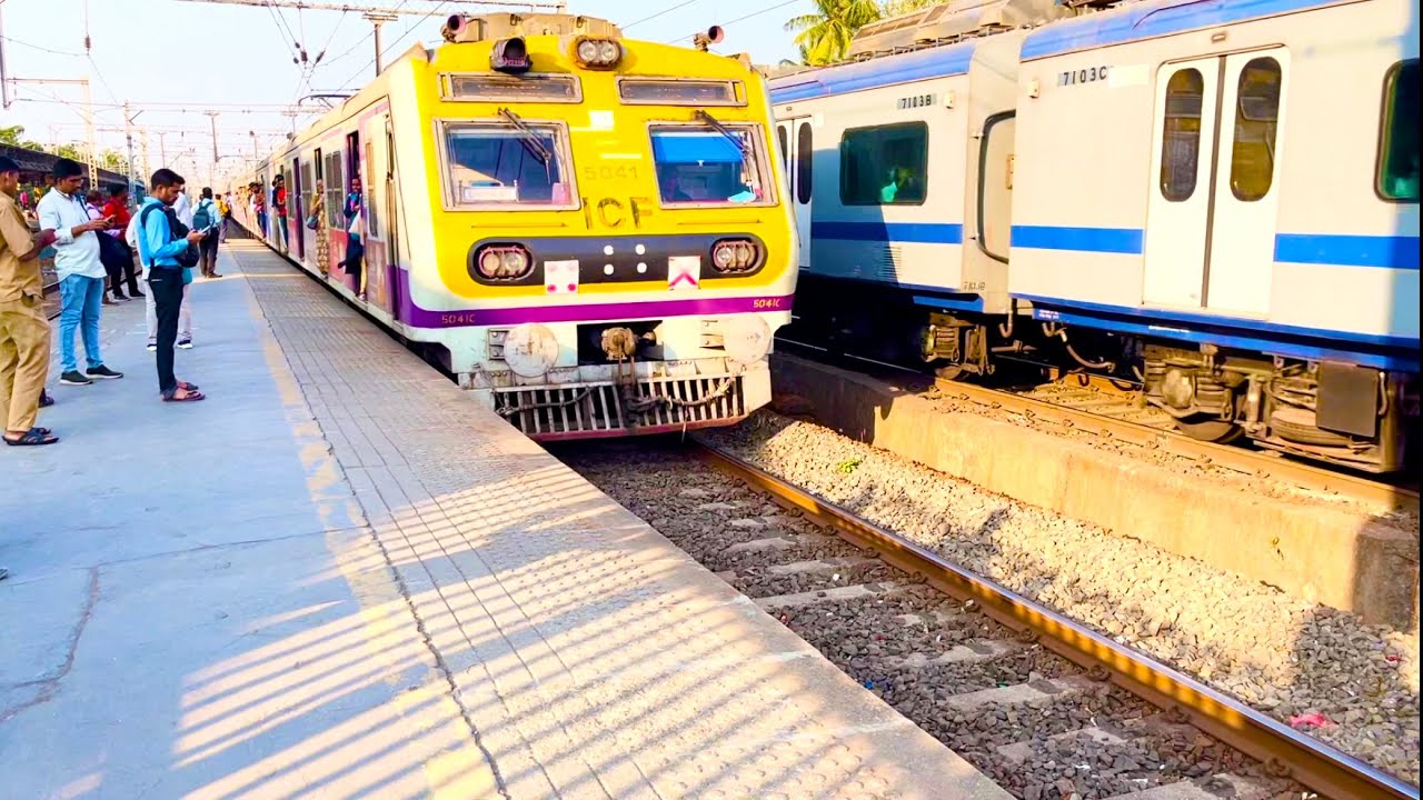 Virar Fast Local Train Arrival and Departure from Naigaon Railways ...