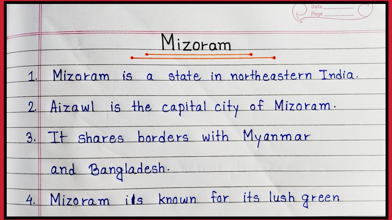 10 Lines Essay On Mizoram In English | Easy And Simple Sentences About ...