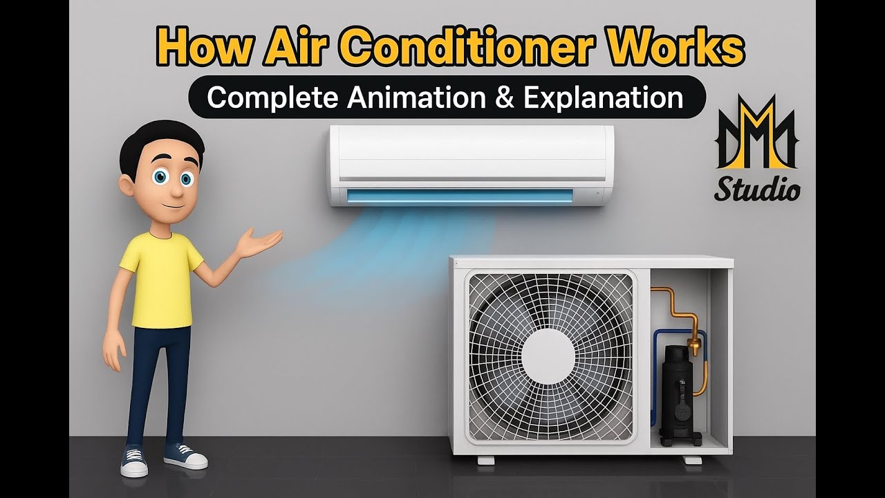 How Air Conditioner Works | Complete Animation & Explanation | HVAC ...