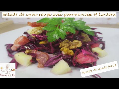 Salade de chou rouge avec pomme,noix et lardons par Commentfait Ton ...