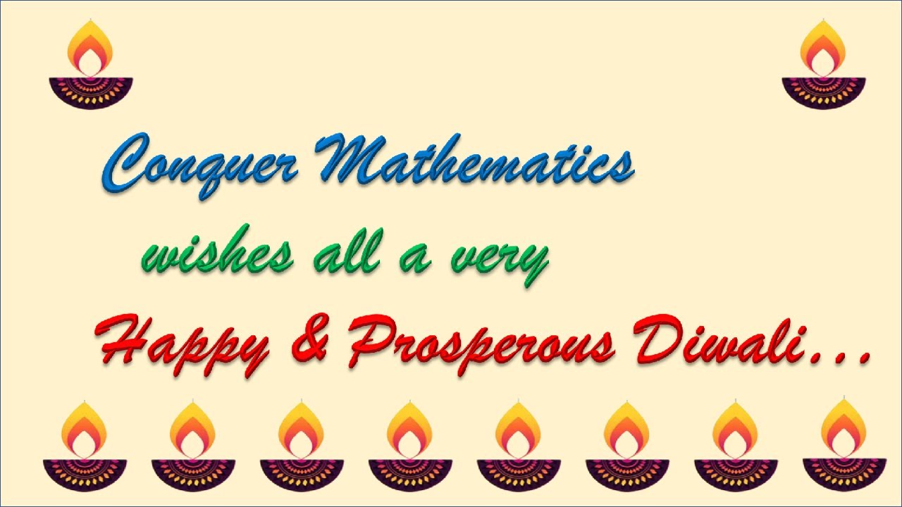 Diwali Wishes 2022 from Conquer Mathematics - YouTube
