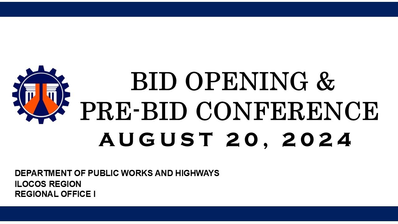 Procurement Livestream for DPWH ROI on August 20, 2024 (Bid-Opening ...