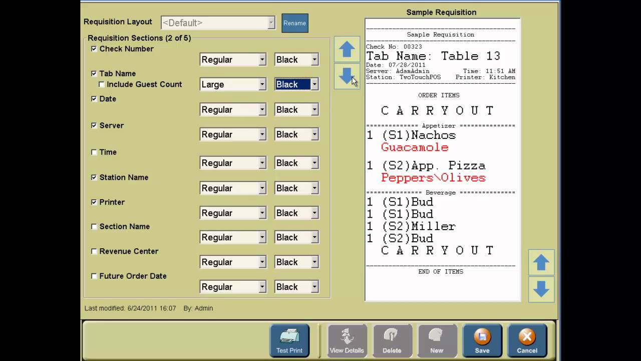 2TouchPOS - Customizing a Kitchen Requisition - YouTube