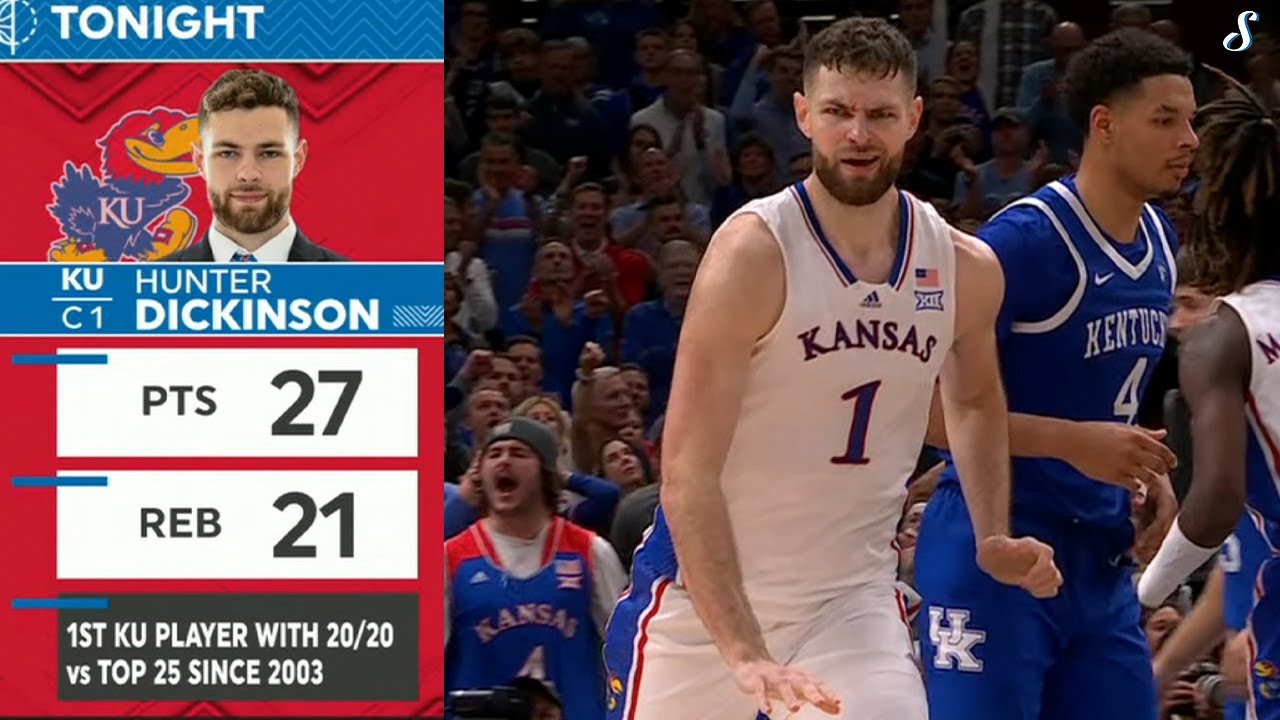 Hunter Dickson Records Biggest DOUBLE-DOUBLE In KU History vs. Kentucky ...