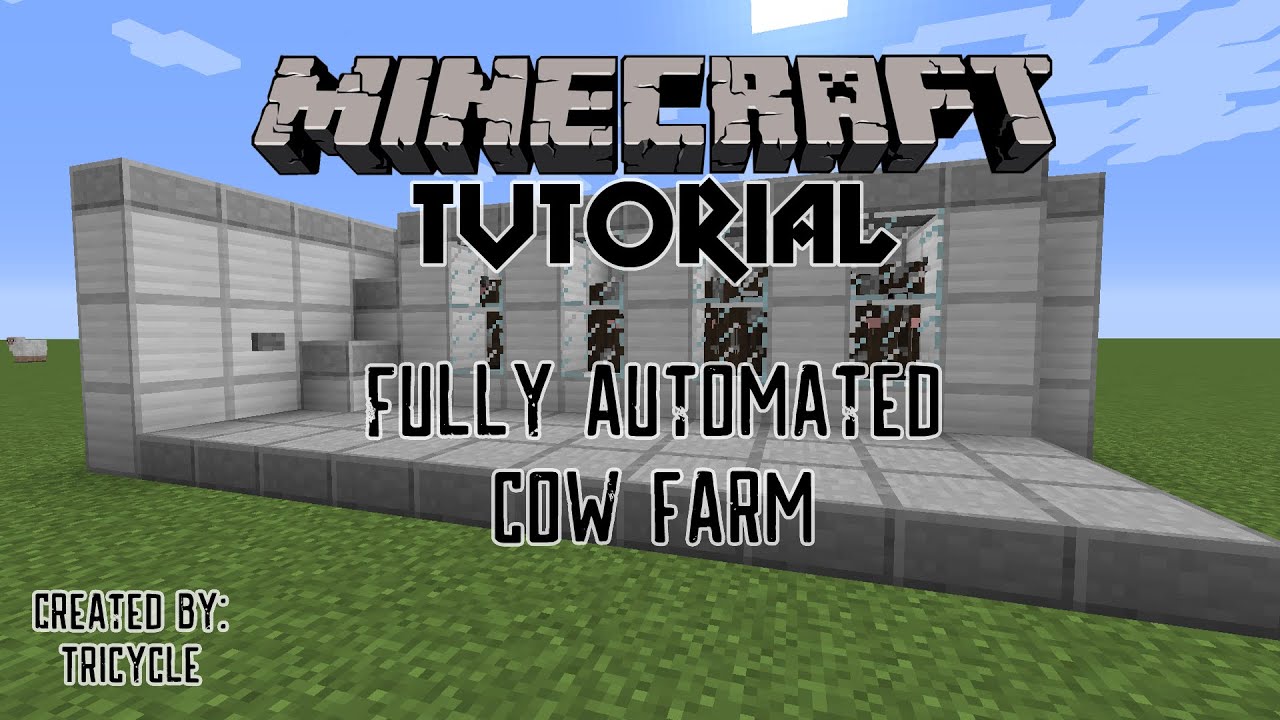 Minecraft Tutorial: Fully Automated Cow Farm - YouTube