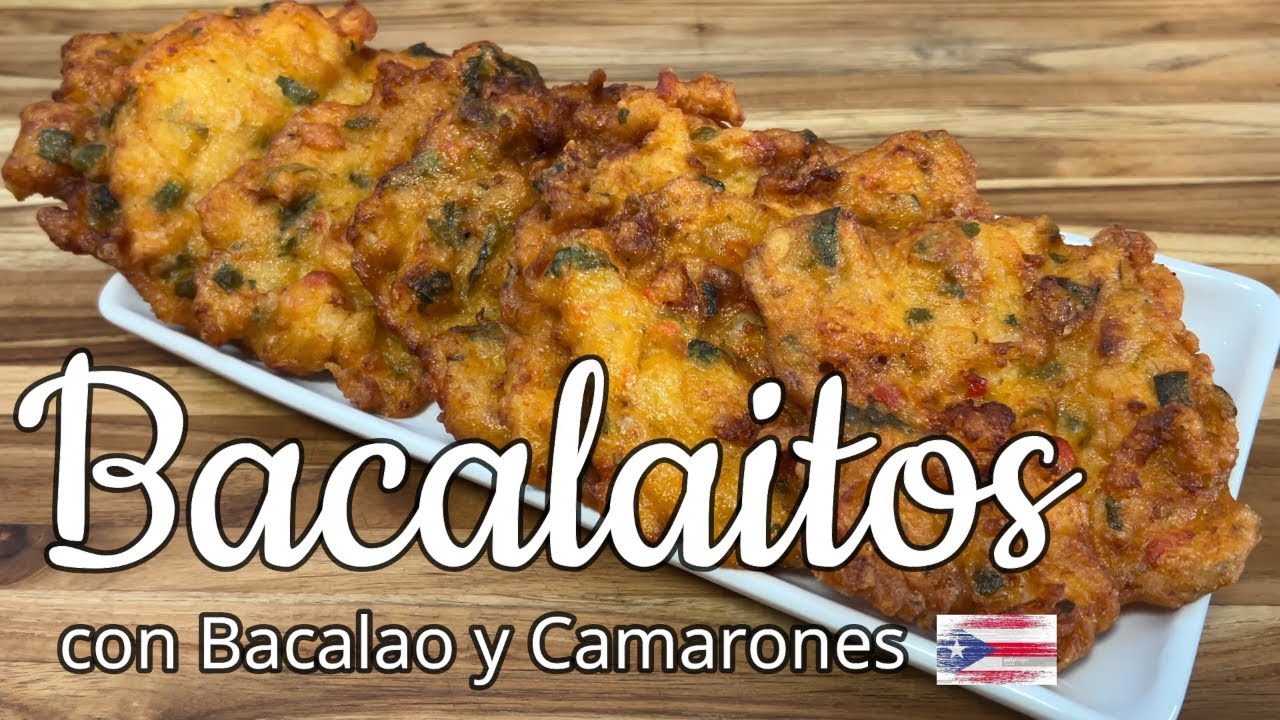 Bacalaitos con Bacalao y Camarones (Puerto Rican style cod fish ...