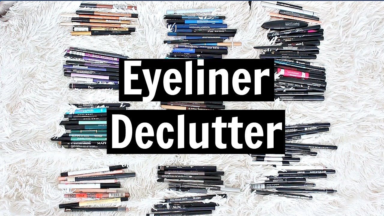 Makeup Declutter: Eyeliners! 150 Eyeliners!! | samantha jane - YouTube