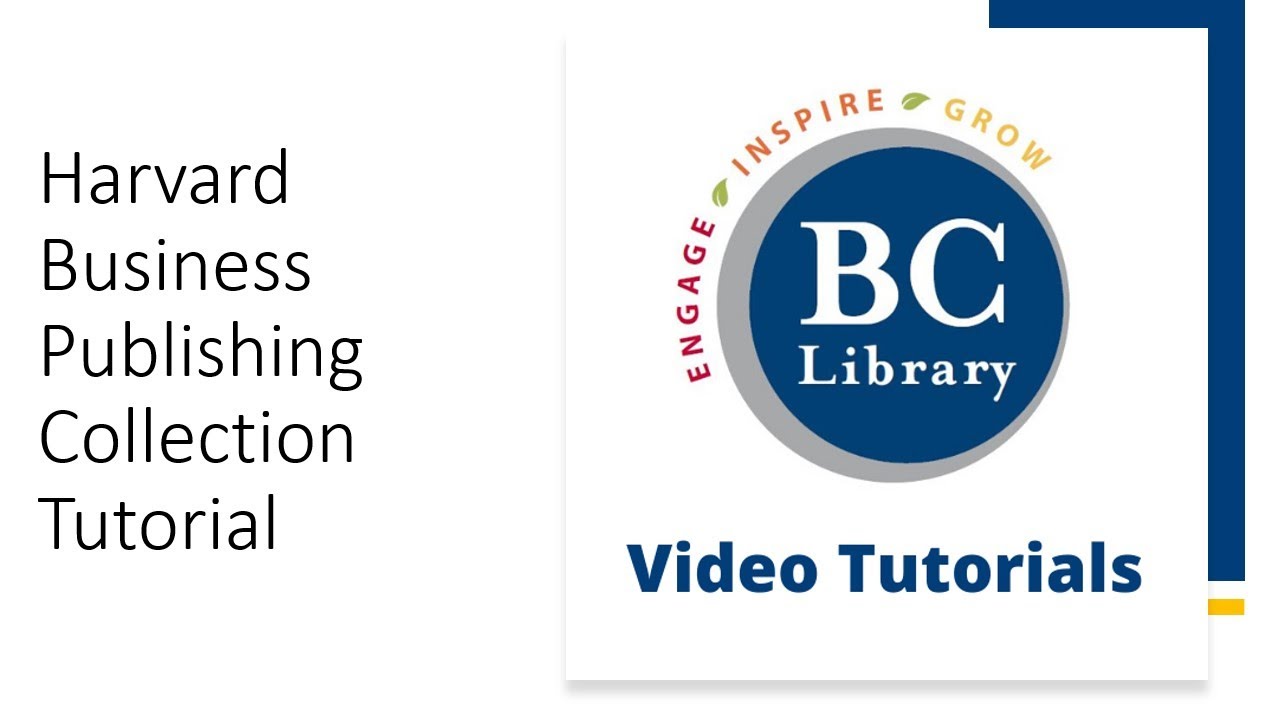 Harvard Business Publishing Collection eBooks Tutorial - YouTube