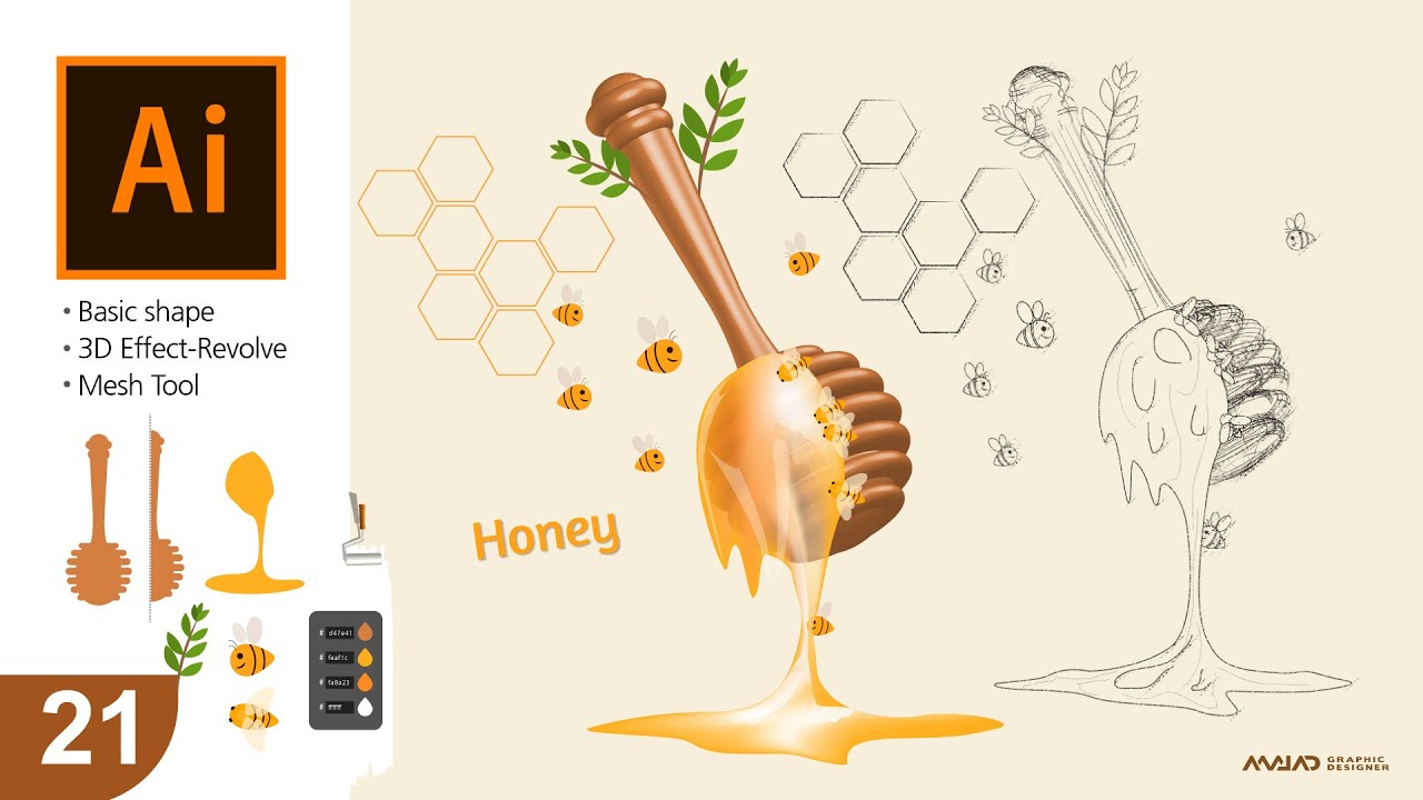 3d Effect illustrator-Lesson 21 - YouTube