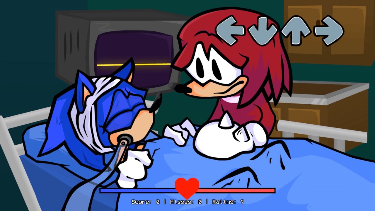 FNF: Knuckles sings the last song with the dying Sonic Friday Night ...