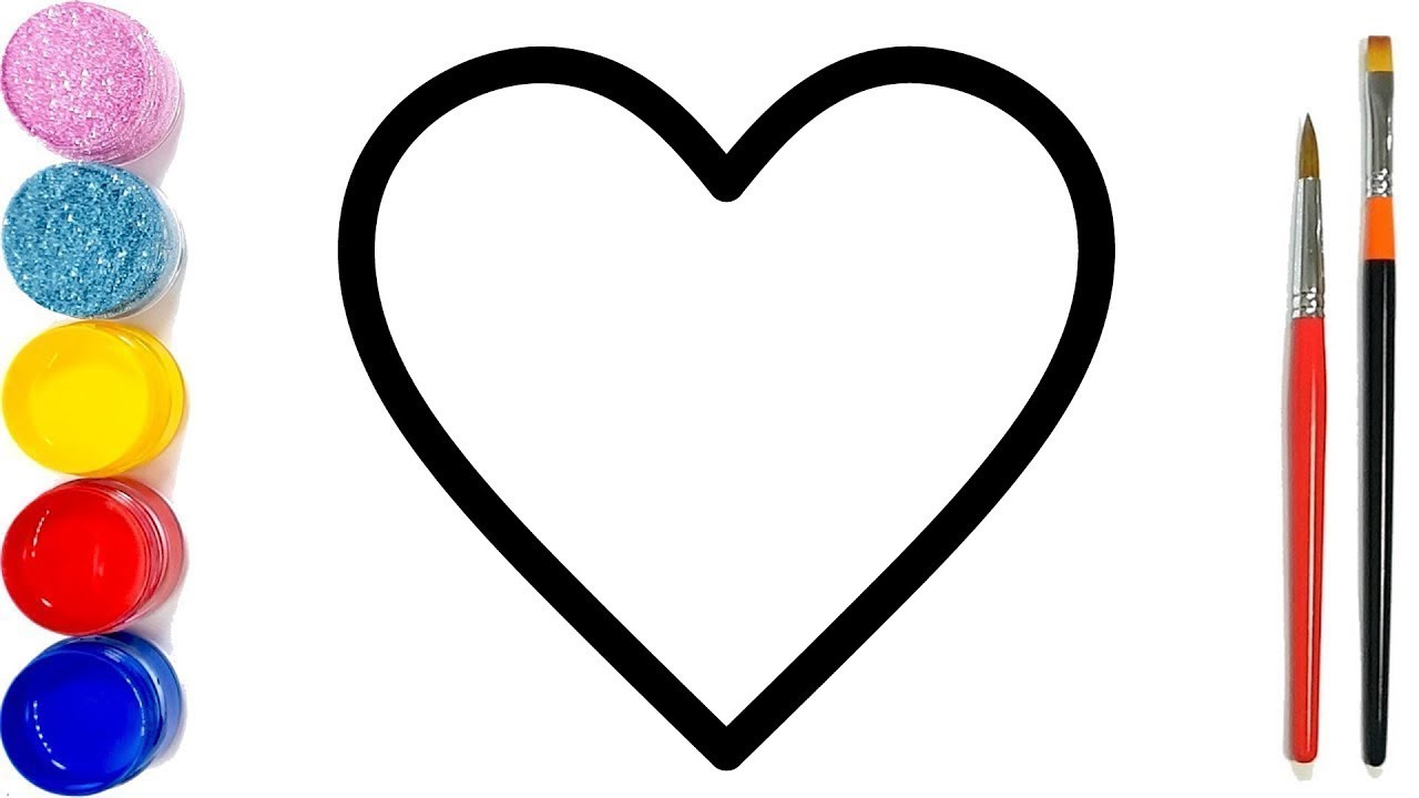 ️How to draw cute and easy little heart shape drawing for kids ...