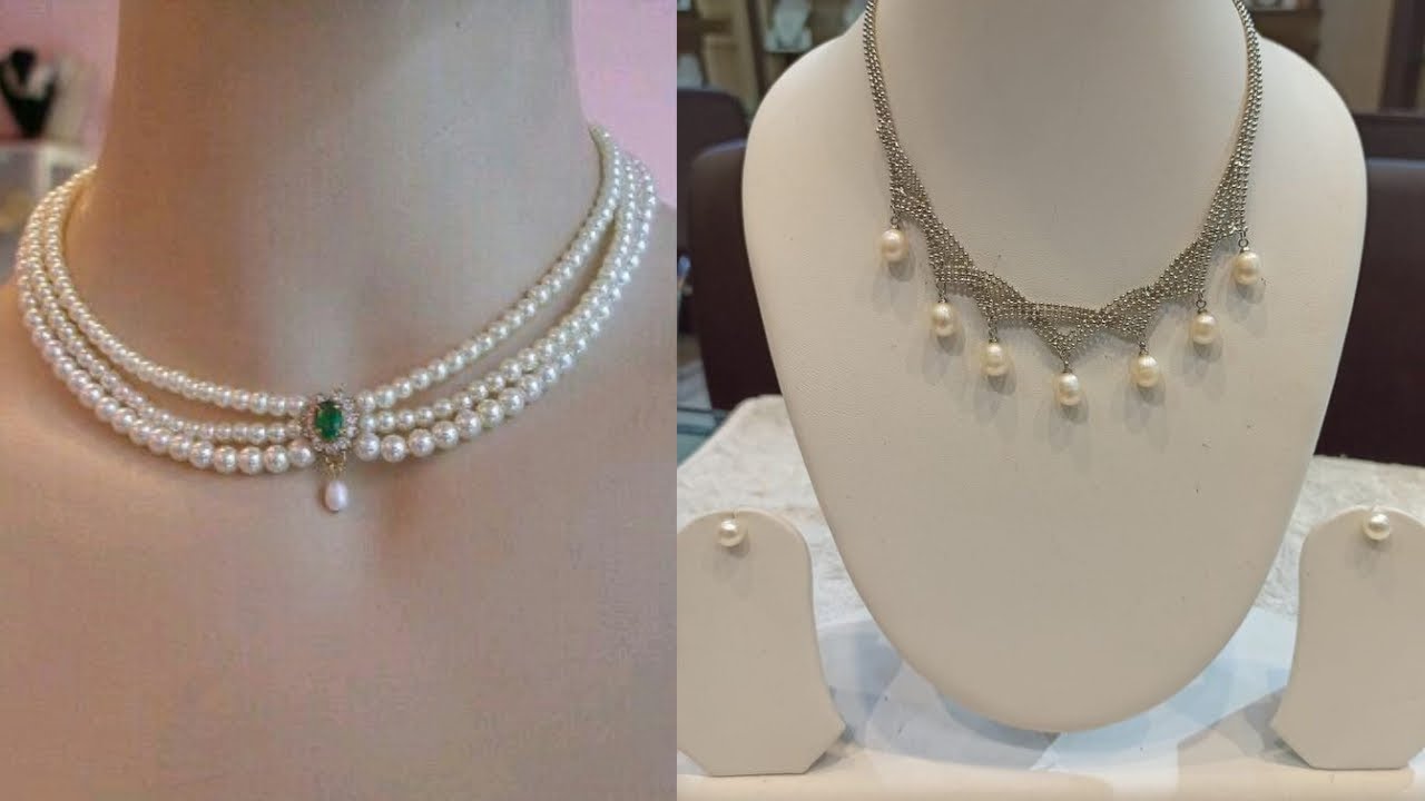 pearl necklace designs || Pearls set designs - YouTube