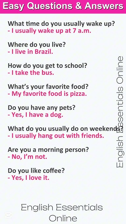100 Questions and Answers for Everyday Conversations | English Speaking ...