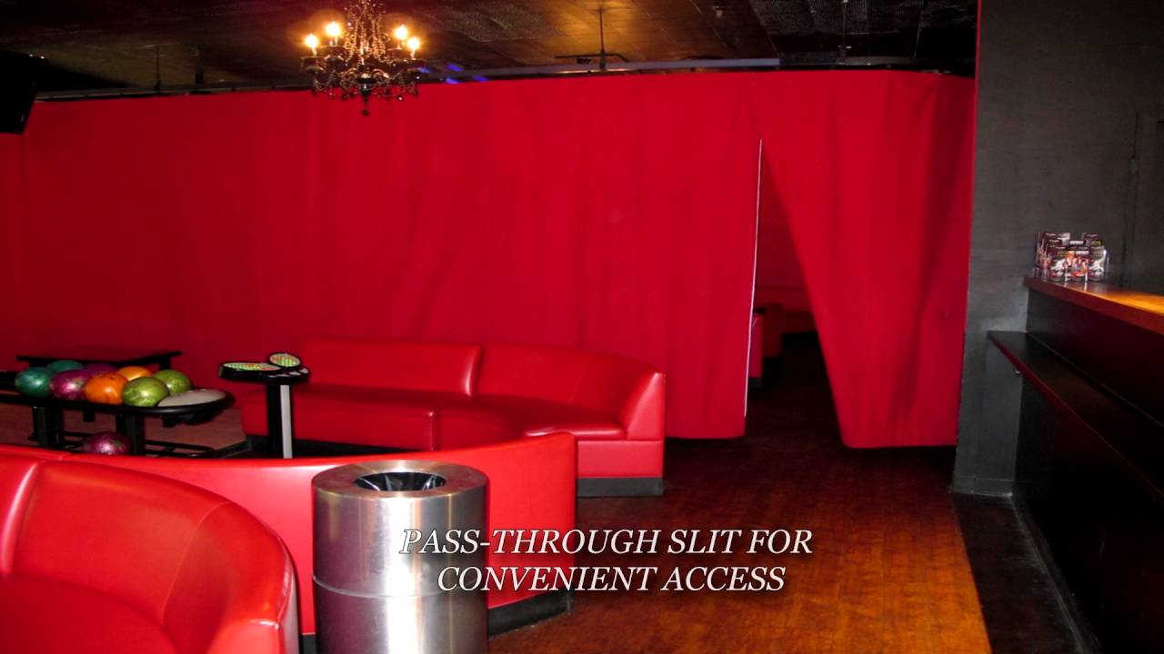 Bowling alley lane dividing theater style curtains and track. AMF ...