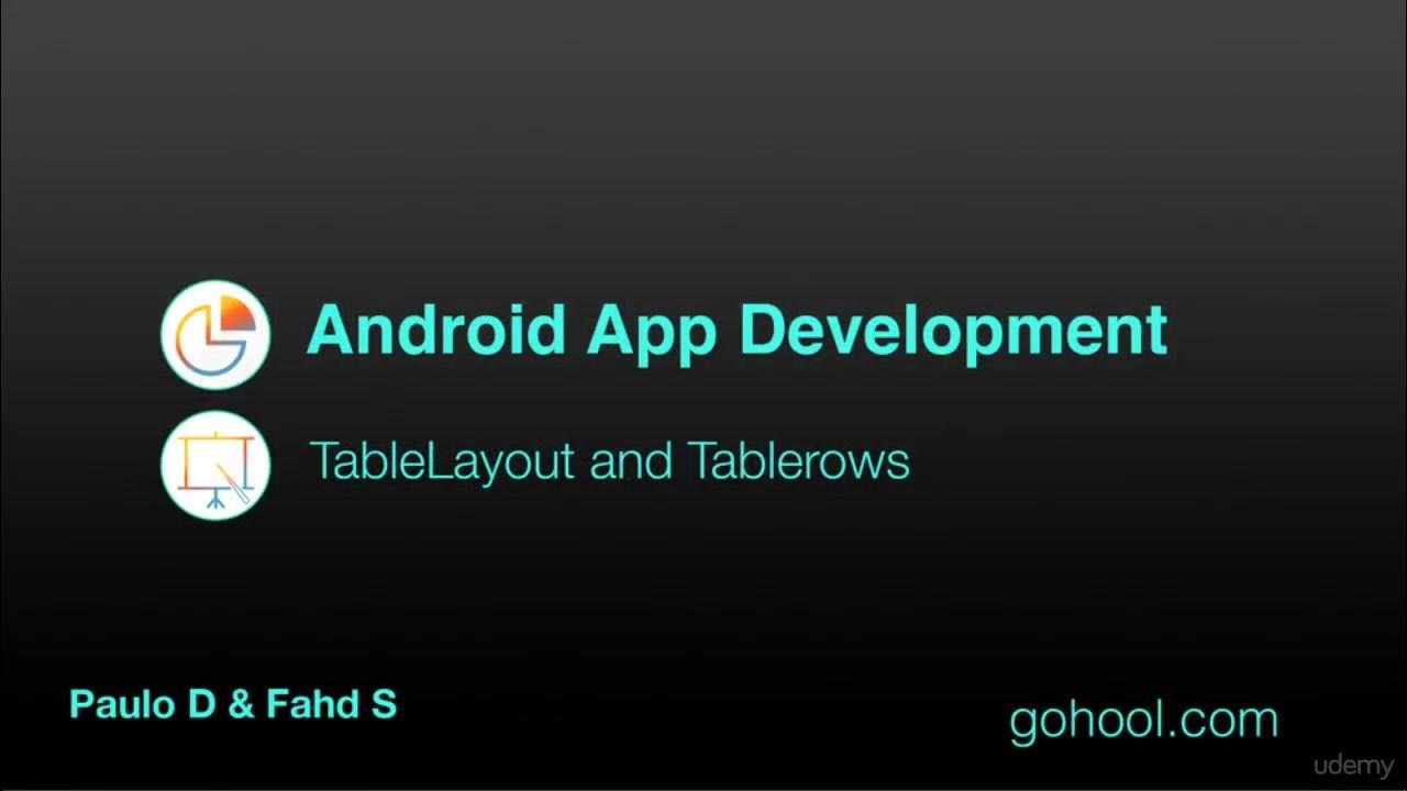 78 - Table Row Layout - Kotlin Developer Course - Build Android Apps in Kotlin - YouTube