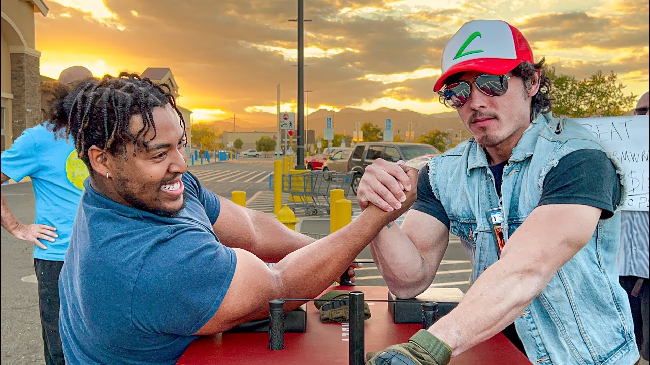 Beat This POKÉMON MASTER at Arm Wrestling WIN $150 - YouTube