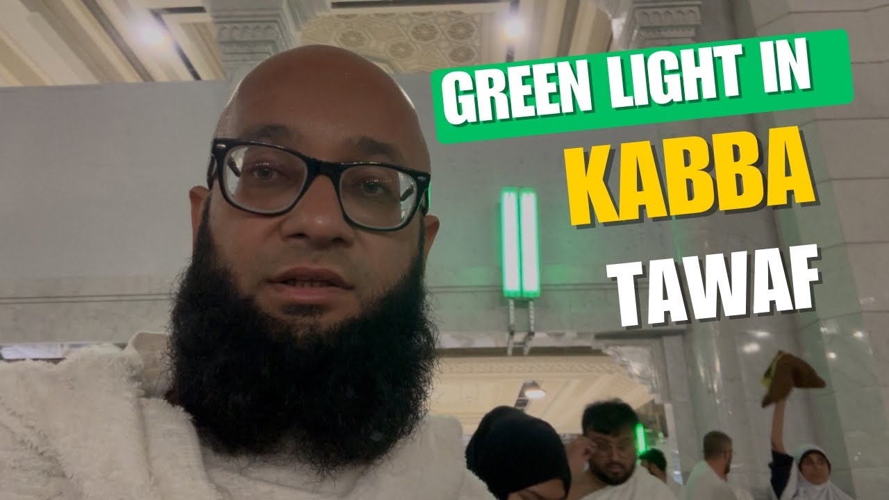 Green light in Khana kabba #Tawaf start and end - YouTube