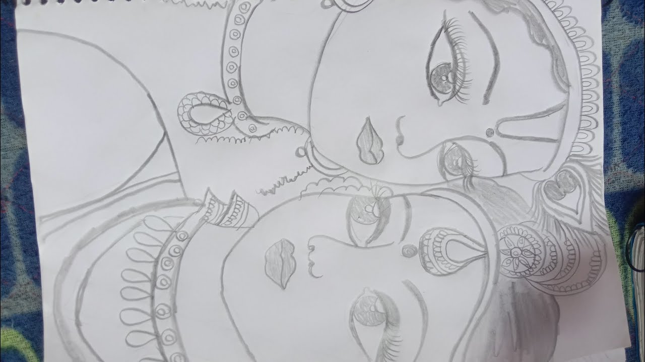 Easy Radhe Krishna drawing tutorial for beginners// #artvidio #art #yt ...