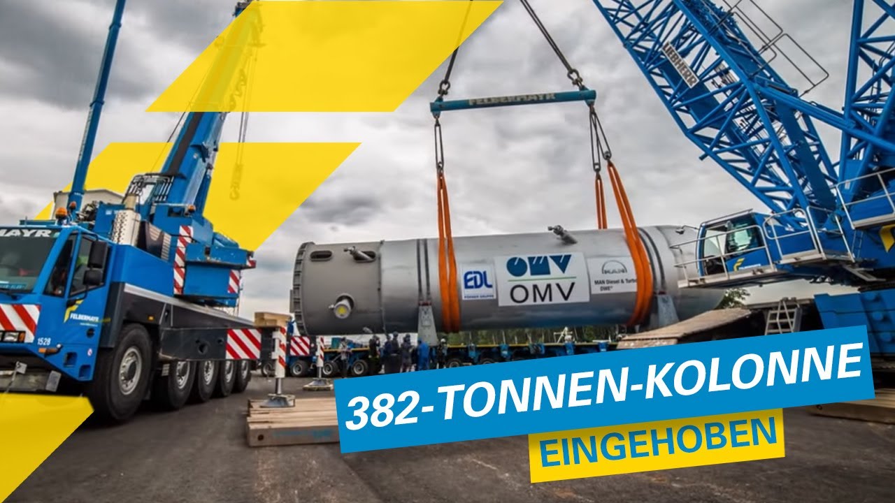 382-Tonnen-Kolonne mit Towerlift eingehoben - YouTube
