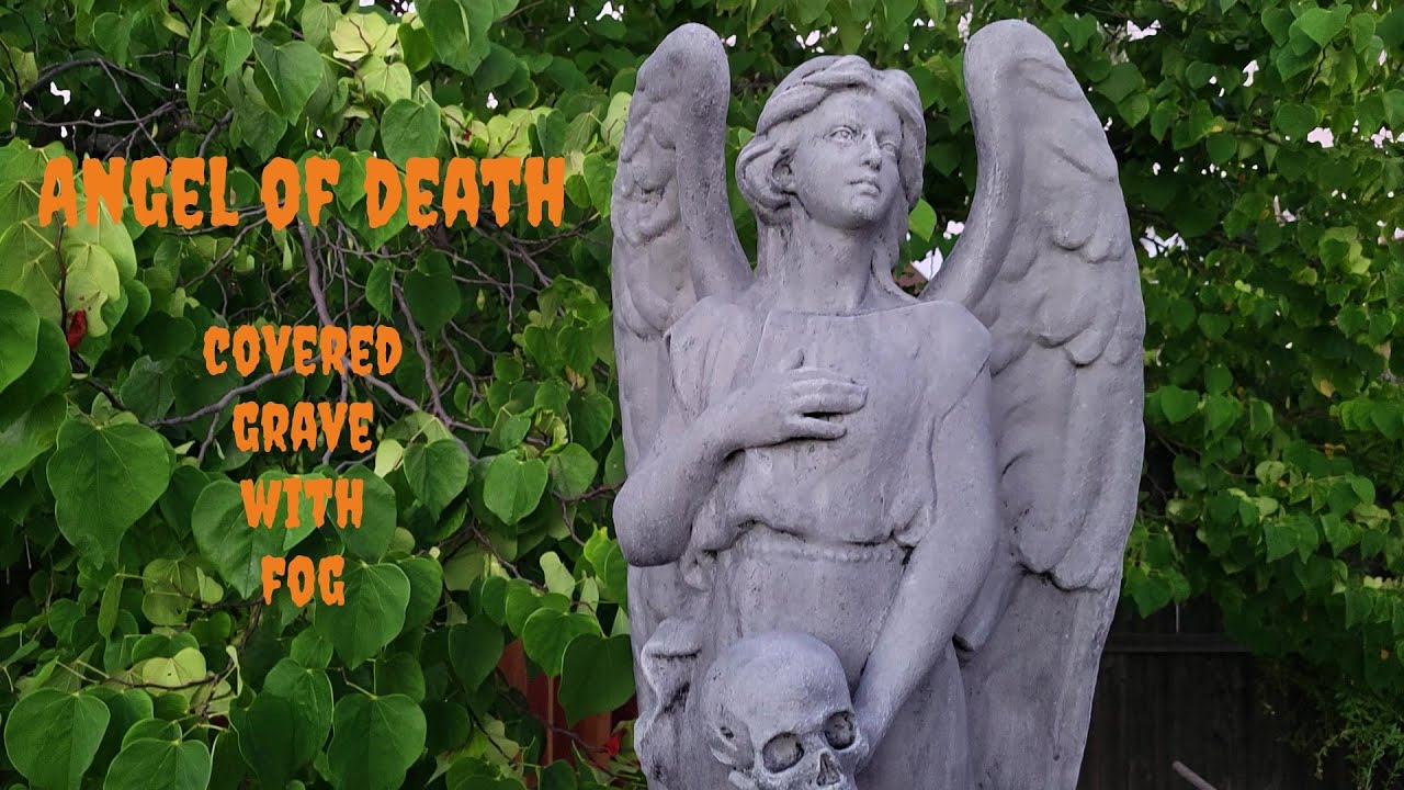 Covered grave/crypt with 3d printed angel for fog machine. - YouTube