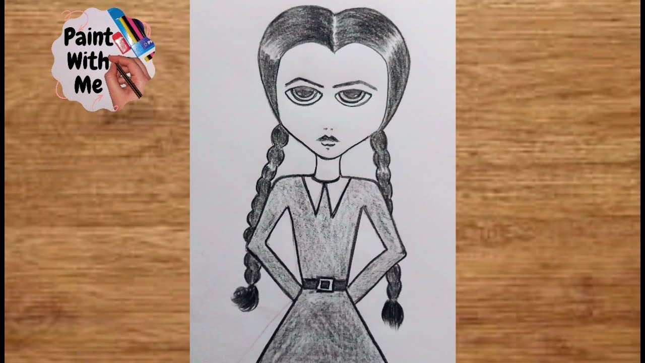 How to Draw Wednesday Addams | Netflix Wednesday | Easy drawing ideas ...