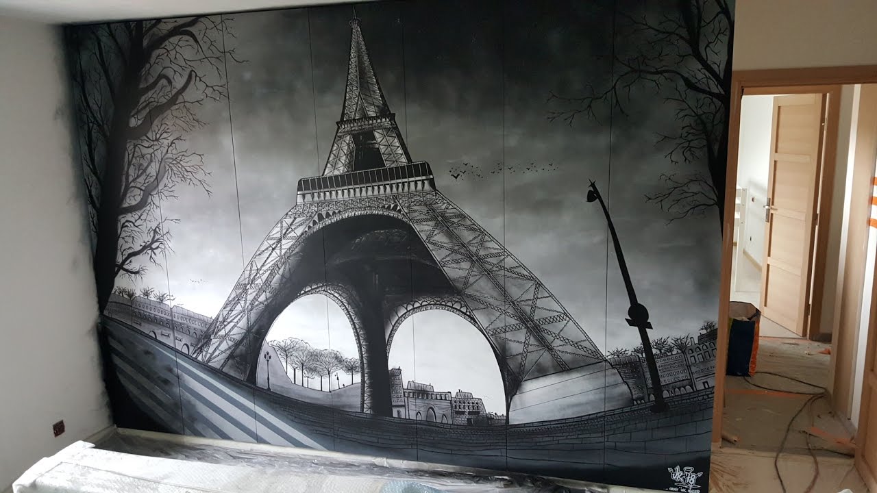 DECO GRAFFITI TIMELAPSE : TOUR EIFFEL BY UR-78 - YouTube