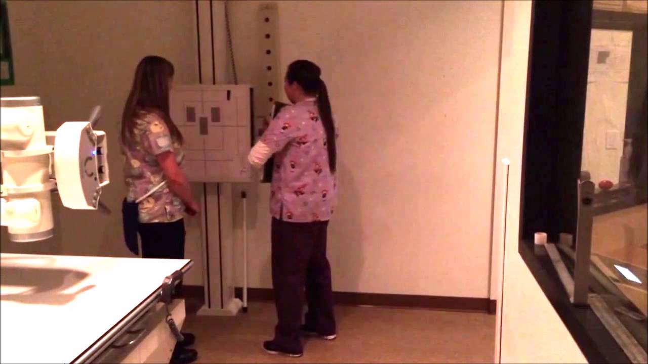 How to take a 2 view chest x ray finished - YouTube