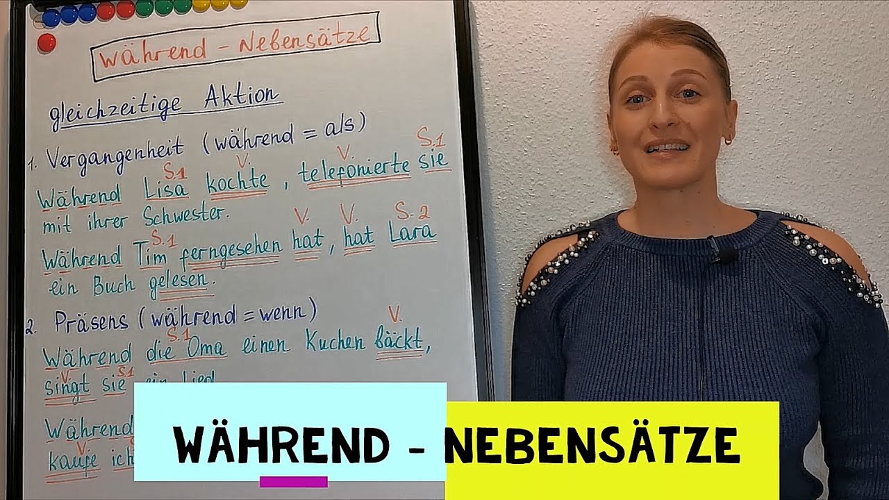 während (during/while) - temporale Nebensätze - B1 - YouTube