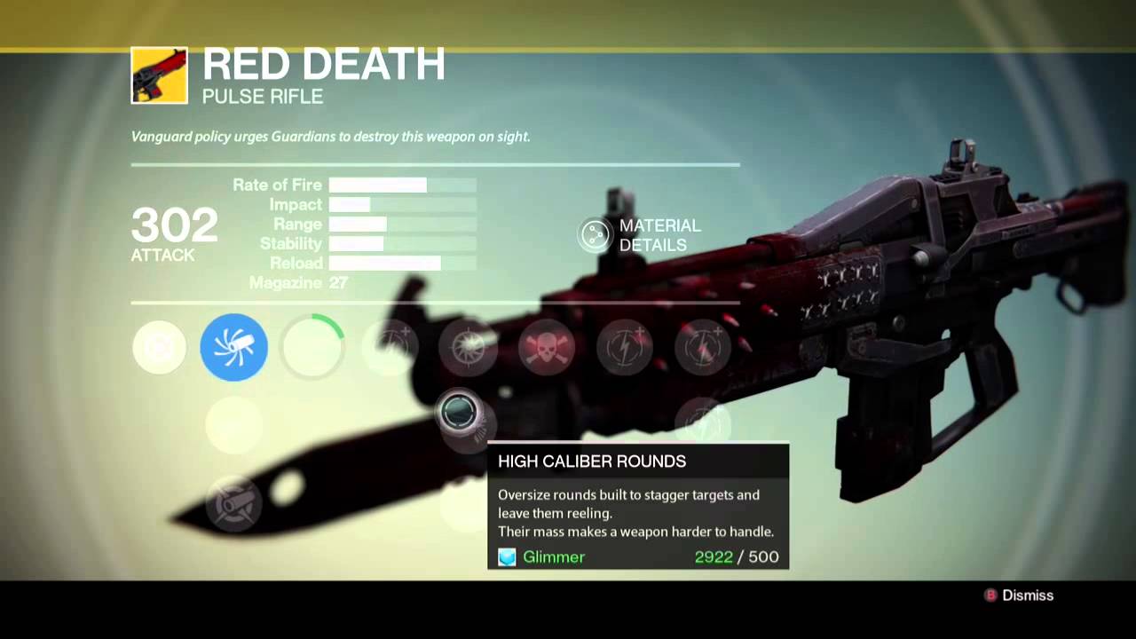 Destiny RED DEATH Exotic Pulse Rifle - YouTube