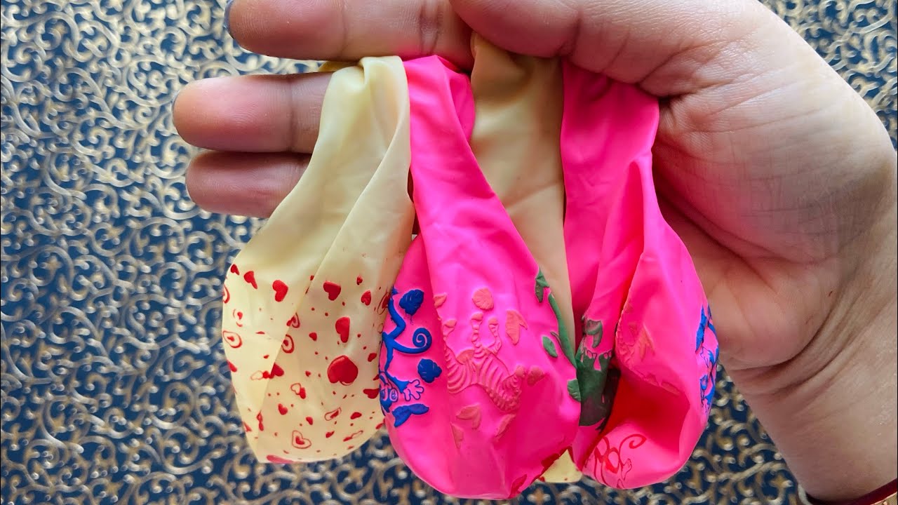 Pink & white balloon blowing video | balloon blowing video - YouTube