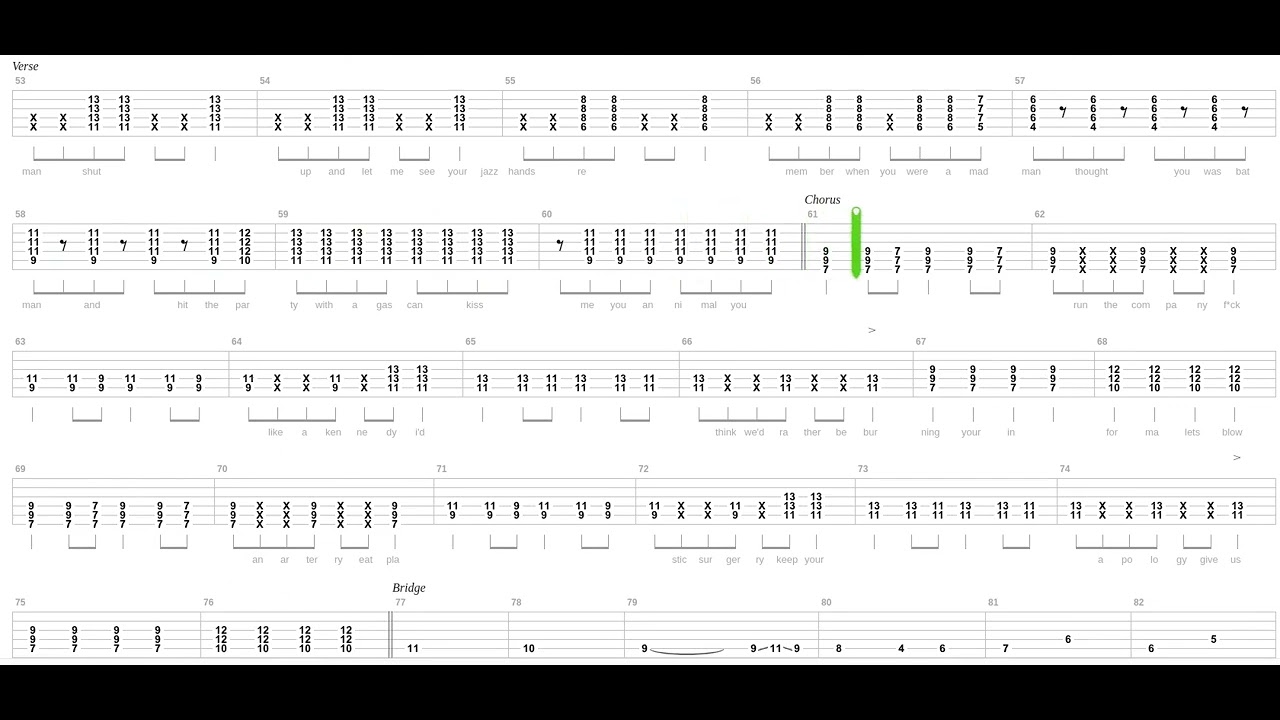 Na Na Na Tab by My Chemical Romance + Guitar only + Guitar tab - YouTube