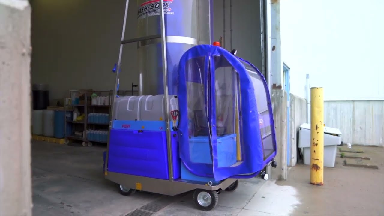 Tractor Trailer Washing with Wash-Bots Canada PONY LX Ride on Brush ...