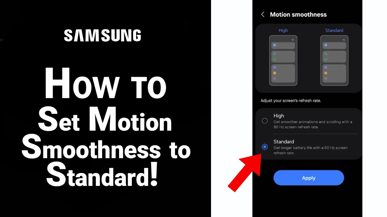 How to Set Motion Smoothness to Standard on Samsung [NEW] - YouTube
