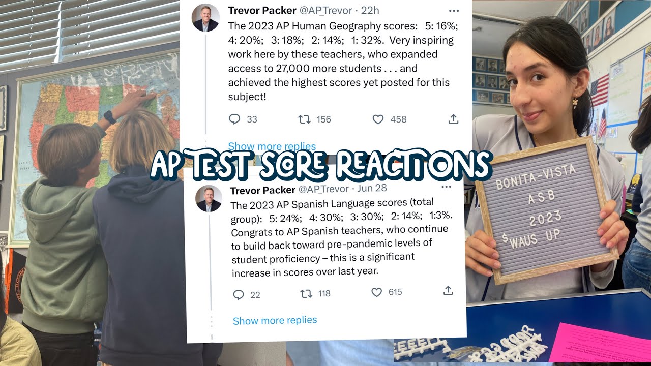 FRESHMAN AP TEST SCORE REACTIONS + tips to get a 5 - YouTube