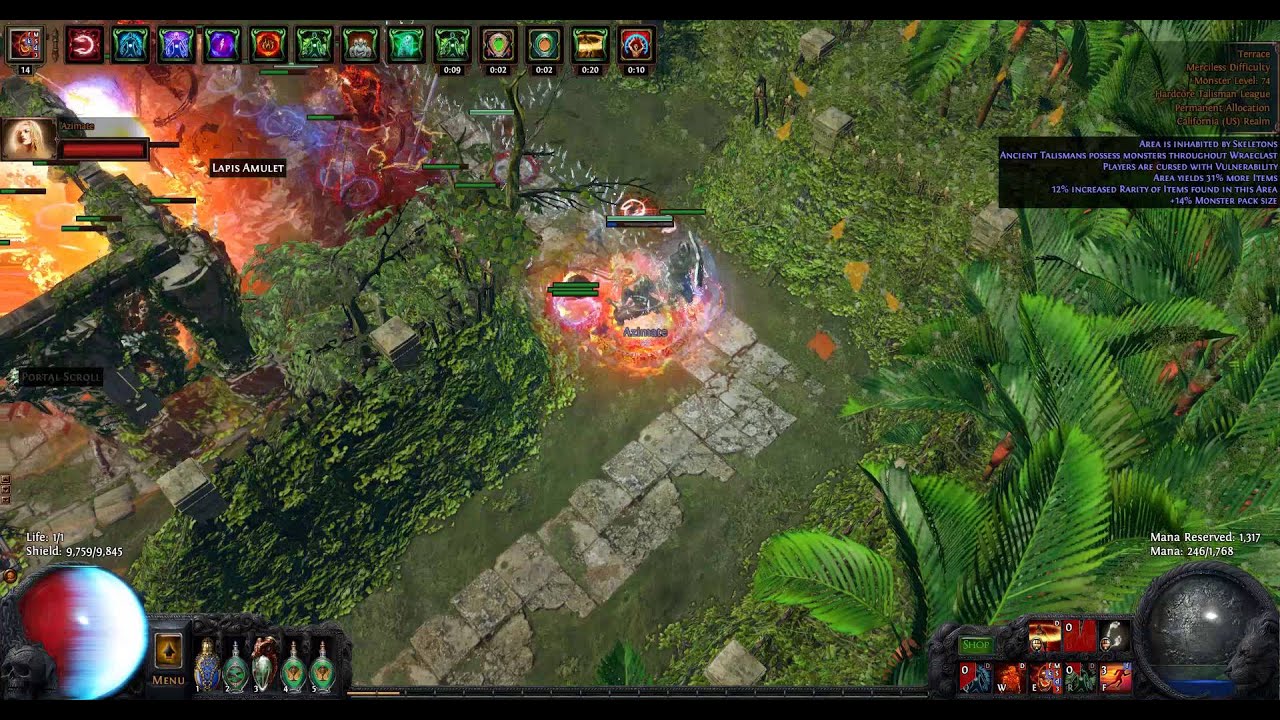 Path of Exile: CI SRS Witch Gameplay Terrace Map [HC Talisman] - YouTube