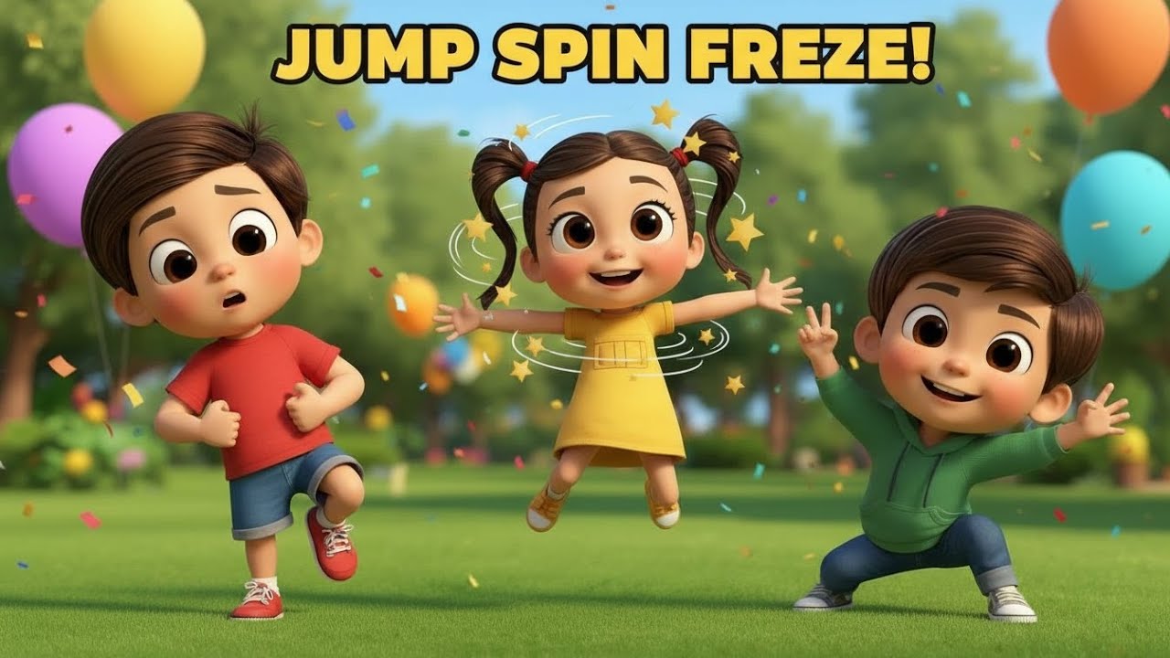 Jump, Spin & Freeze! 🎵 Funny Dance Song for Kids - YouTube
