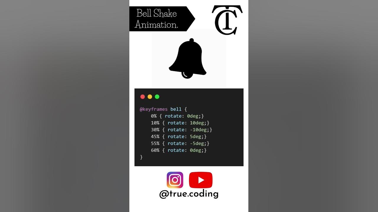 Bell Shake Animation Using Css Ding Css Html Coding Learncoding Animatedvideo