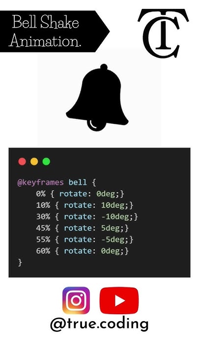 Bell Shake Animation Using Css Ding Css Html Coding Learncoding Animatedvideo