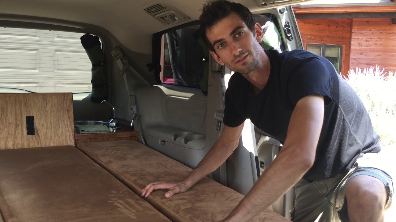 **OASIS 1.0** Sleeping in Minivan Camper Conversion - Toyota Sienna ...