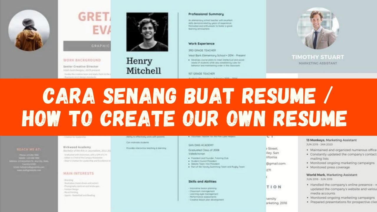 CARA SENANG BUAT RESUME / HOW TO CREATE OUR OWN RESUME EASILY 😎 - YouTube