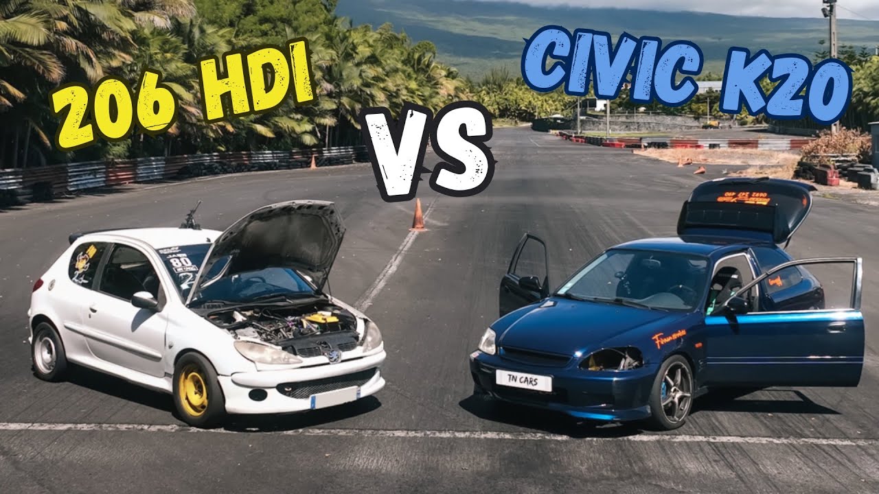 UNE HONDA CIVIC SWAP🔥 VS UNE 206 2L HDI💨 // 974VS - YouTube